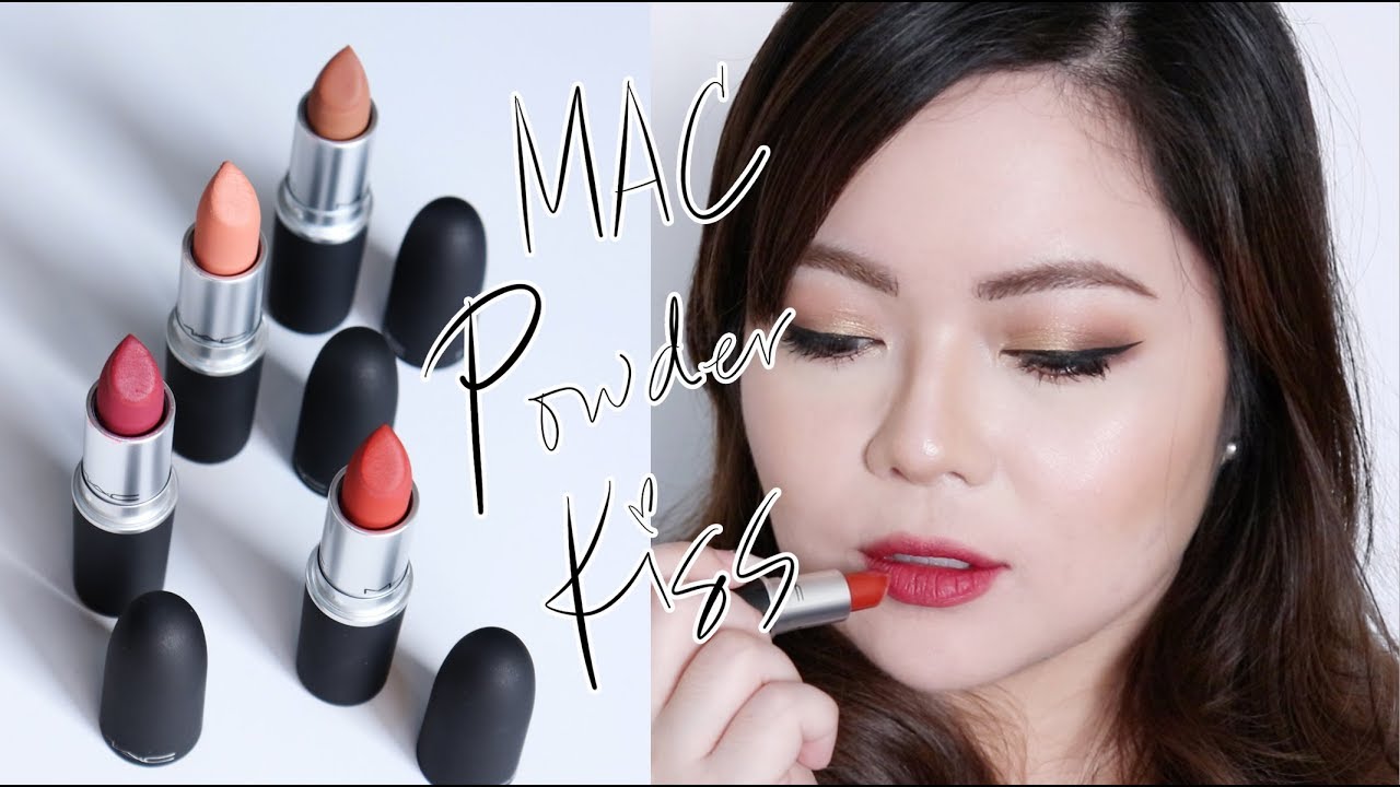 NEW! MAC Powder Kiss Lipstick Swatches & Review - YouTube