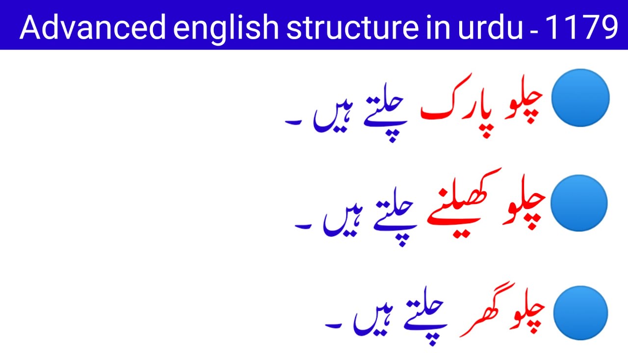 English advanced structure in urdu || 1179 || English structure for ...
