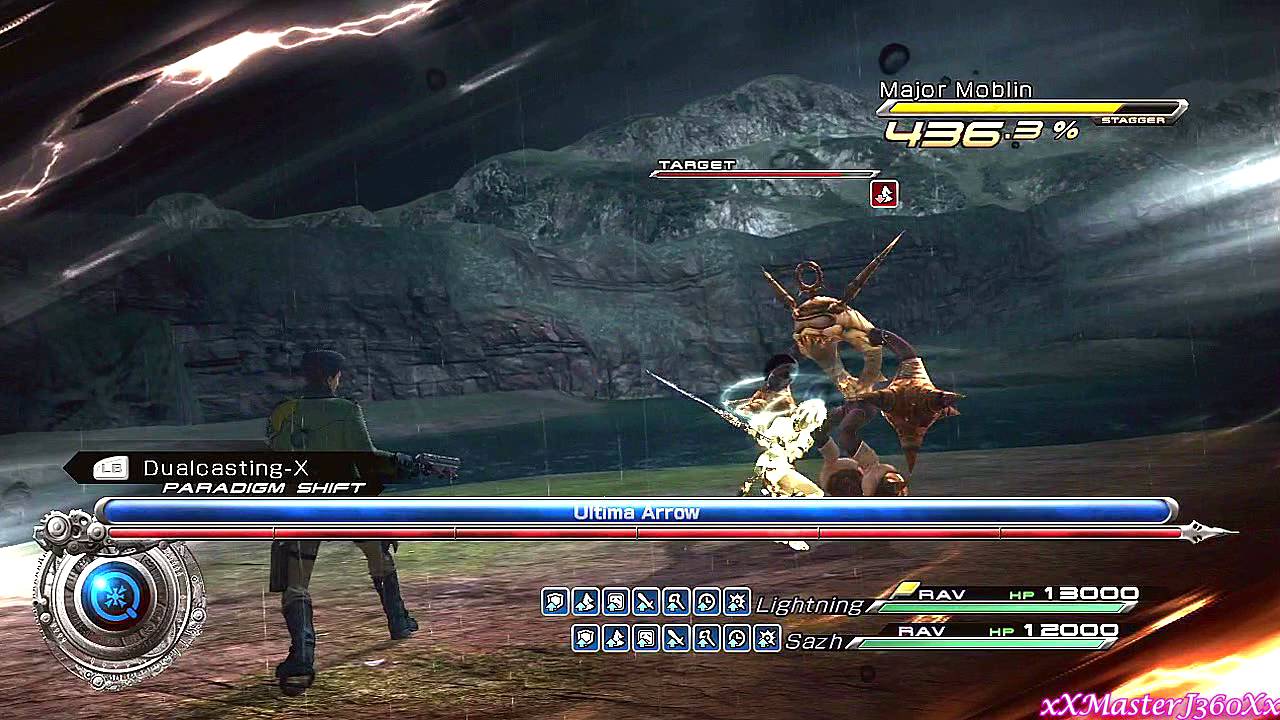 Final Fantasy XIII-2: Party Mods Lightning & Sazh Vs Ochu & Long Gui ...