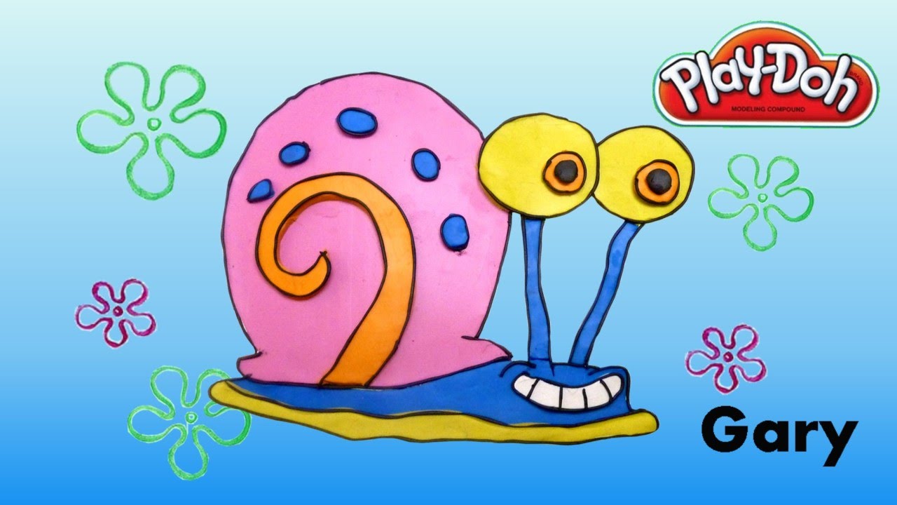 Play Doh Gary the Snail from Spongebob - How to make with playdoh clay ...