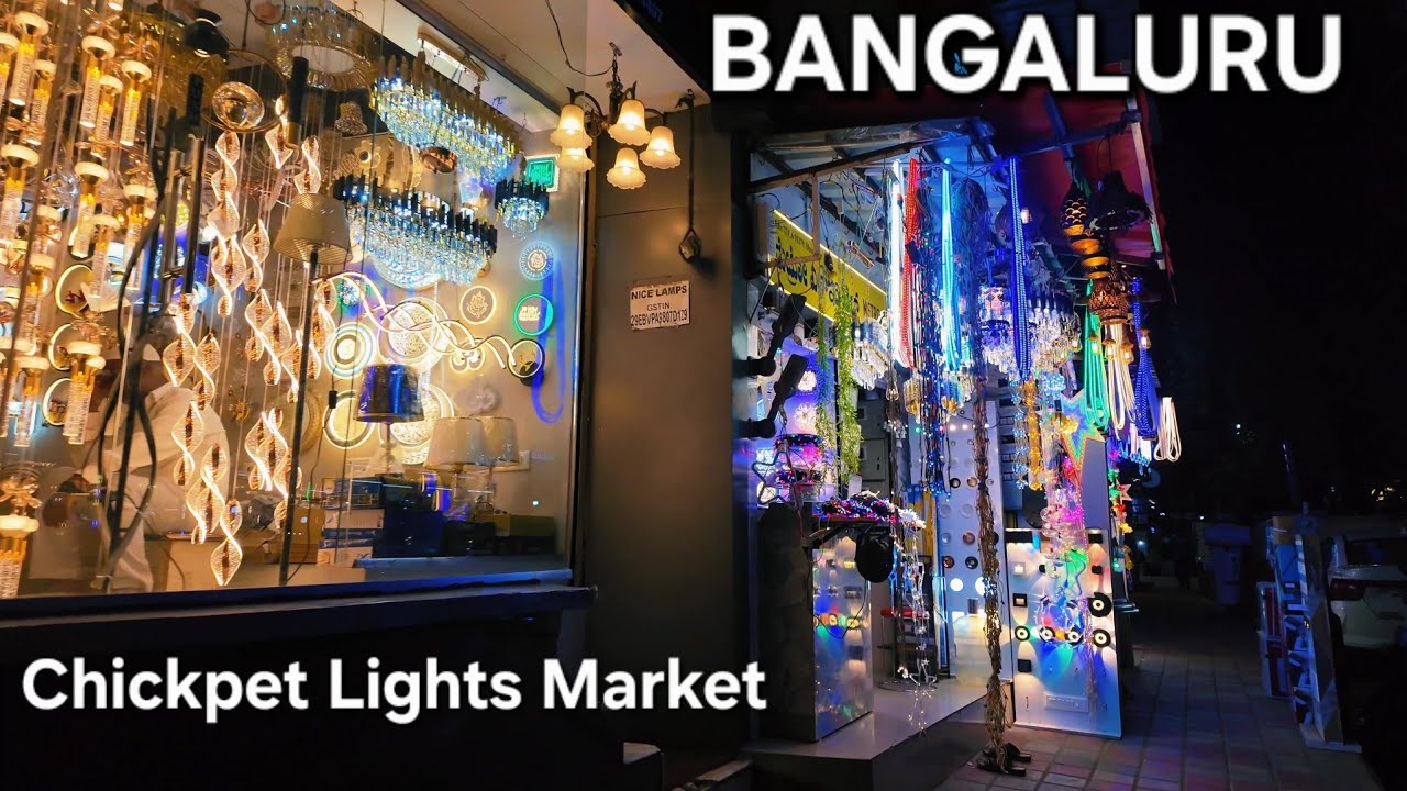 BENGALURU | Walking in Chickpet Light Market | Electrical Lights ...