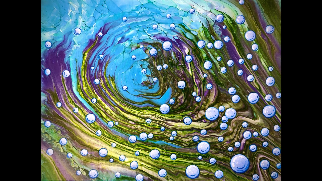 Journey to the Surface - Acrylic Pouring - Paint Kiss Technique with ...