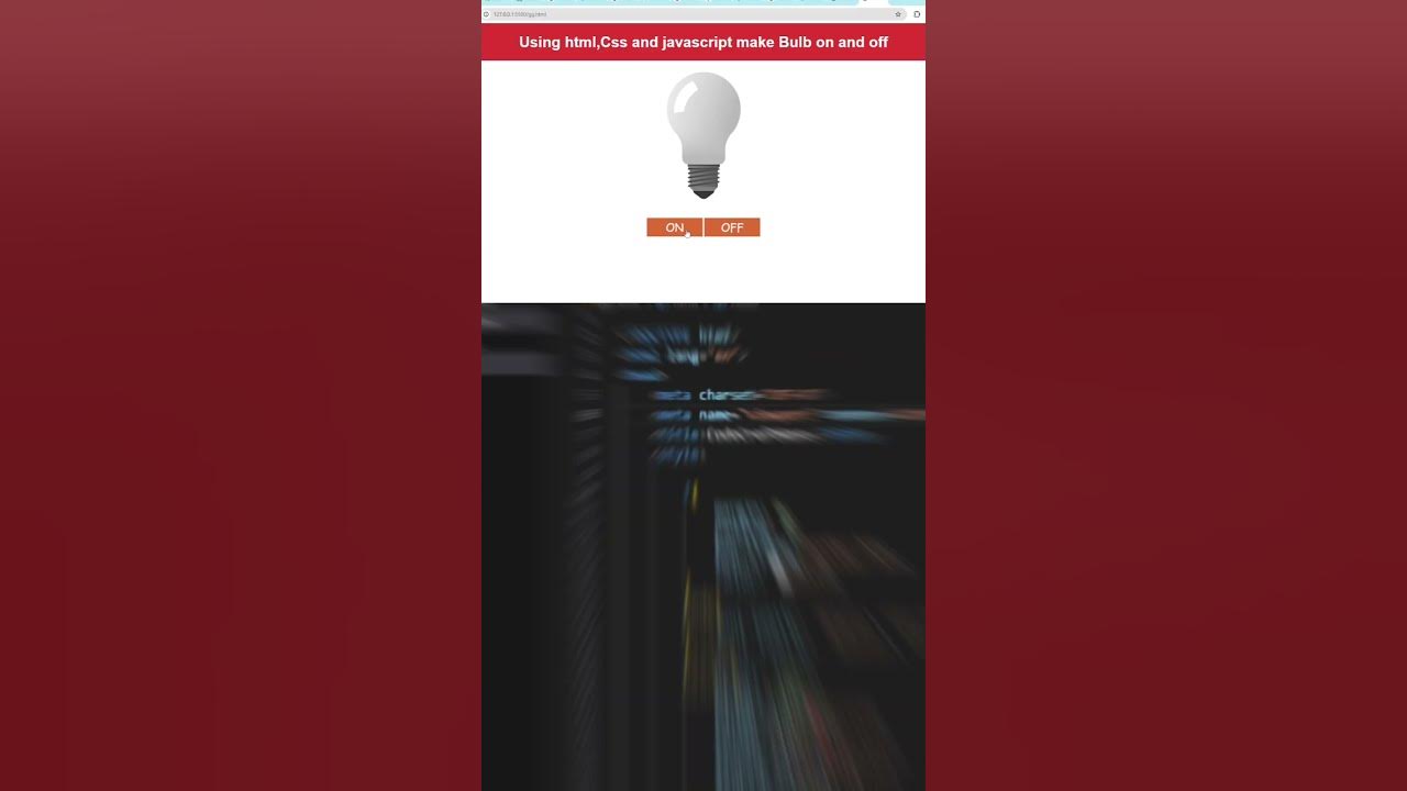 Using Html Css And Javascript Make Blub Onoff Htmlhtml5 Htmlcode Cssshortscss Css3