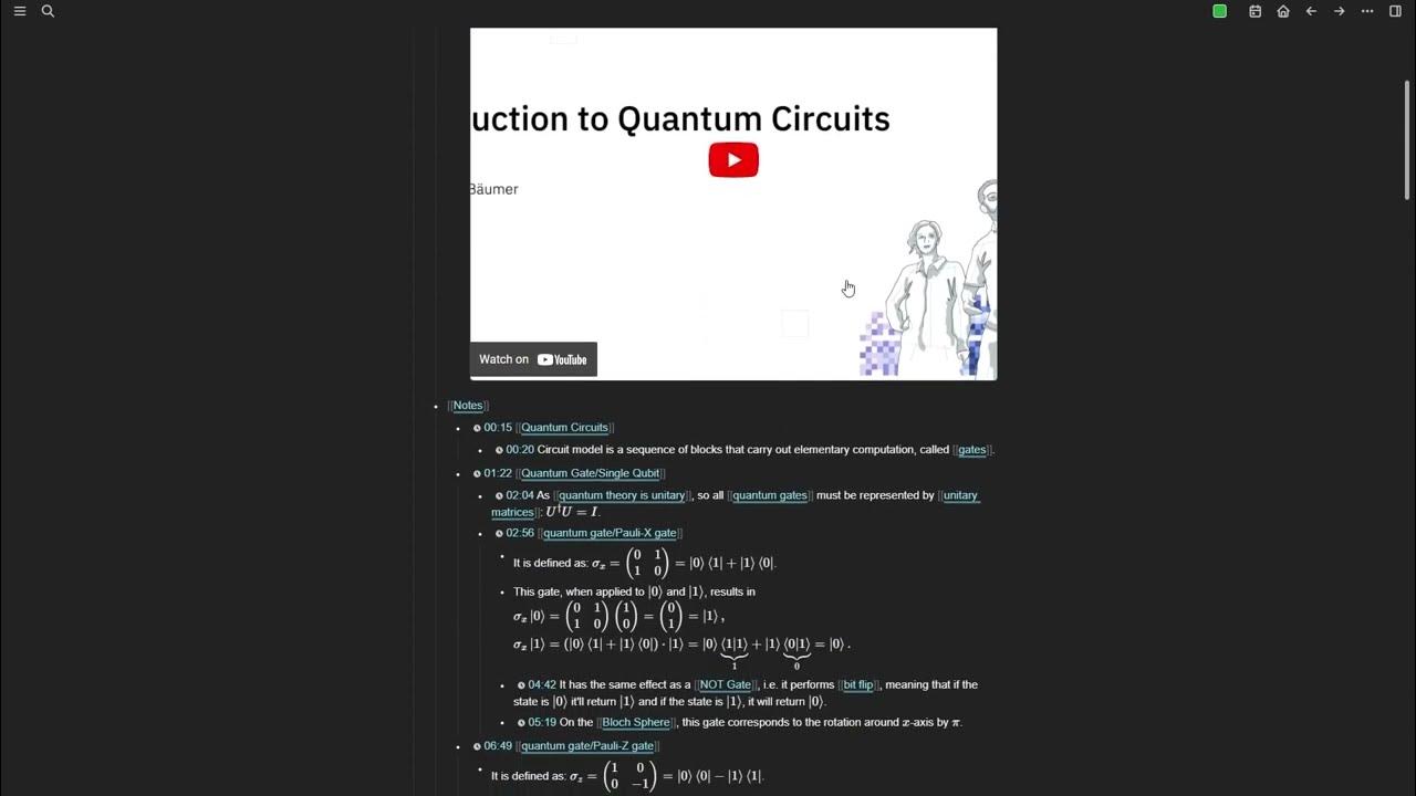Taking notes on YouTube videos in LogSeq - YouTube