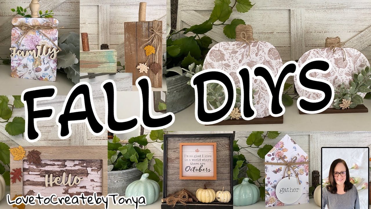FALL DIYS/Pumpkin Diys/Fall Signs/Crafting my Stash! - YouTube