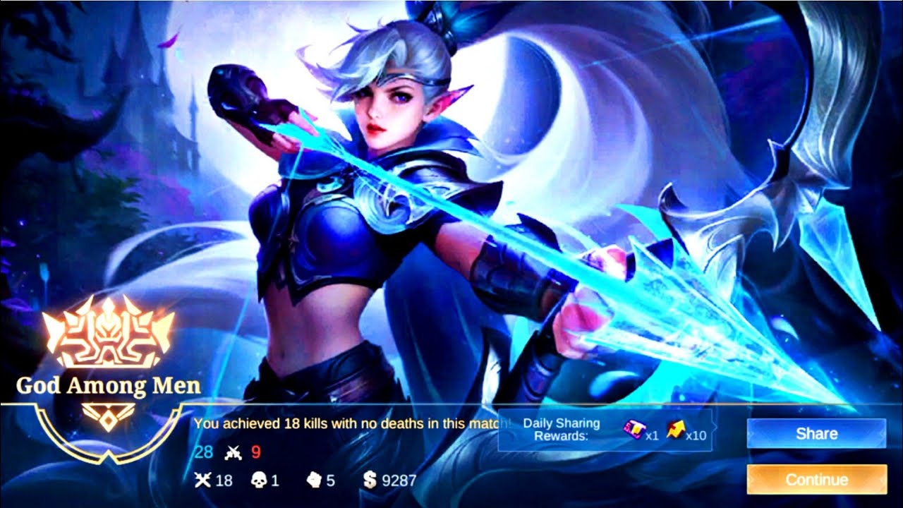 18kill Miya best emblem build set !! attack speed build !! Miya reap ...