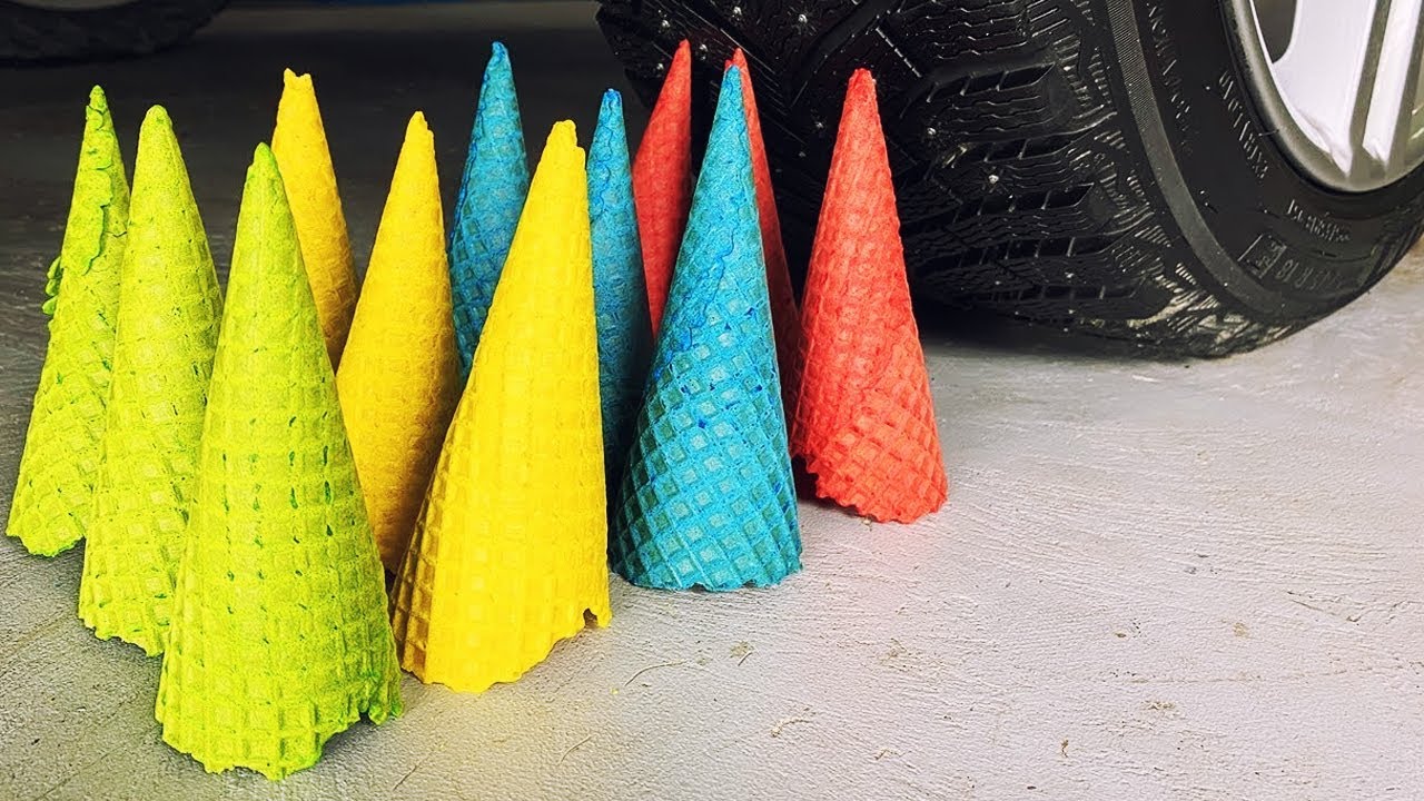 Tire Running Over Stuff || Tire Crushing Things By Car wheel ...