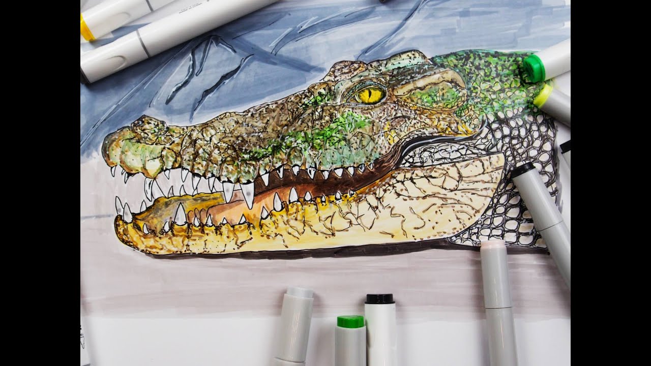 How to draw [Crocodile] - YouTube