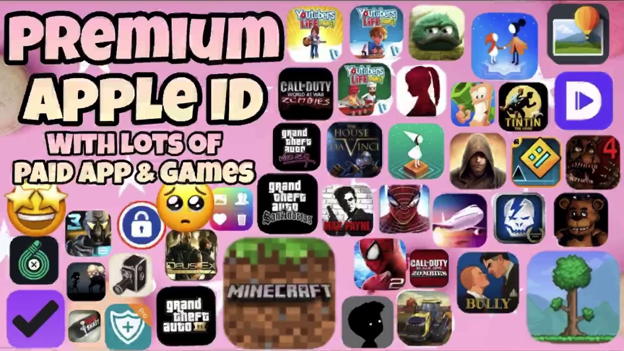 FREE APPLE ID PREMIUM APPLE ID MINECRAFT AND MORE - YouTube