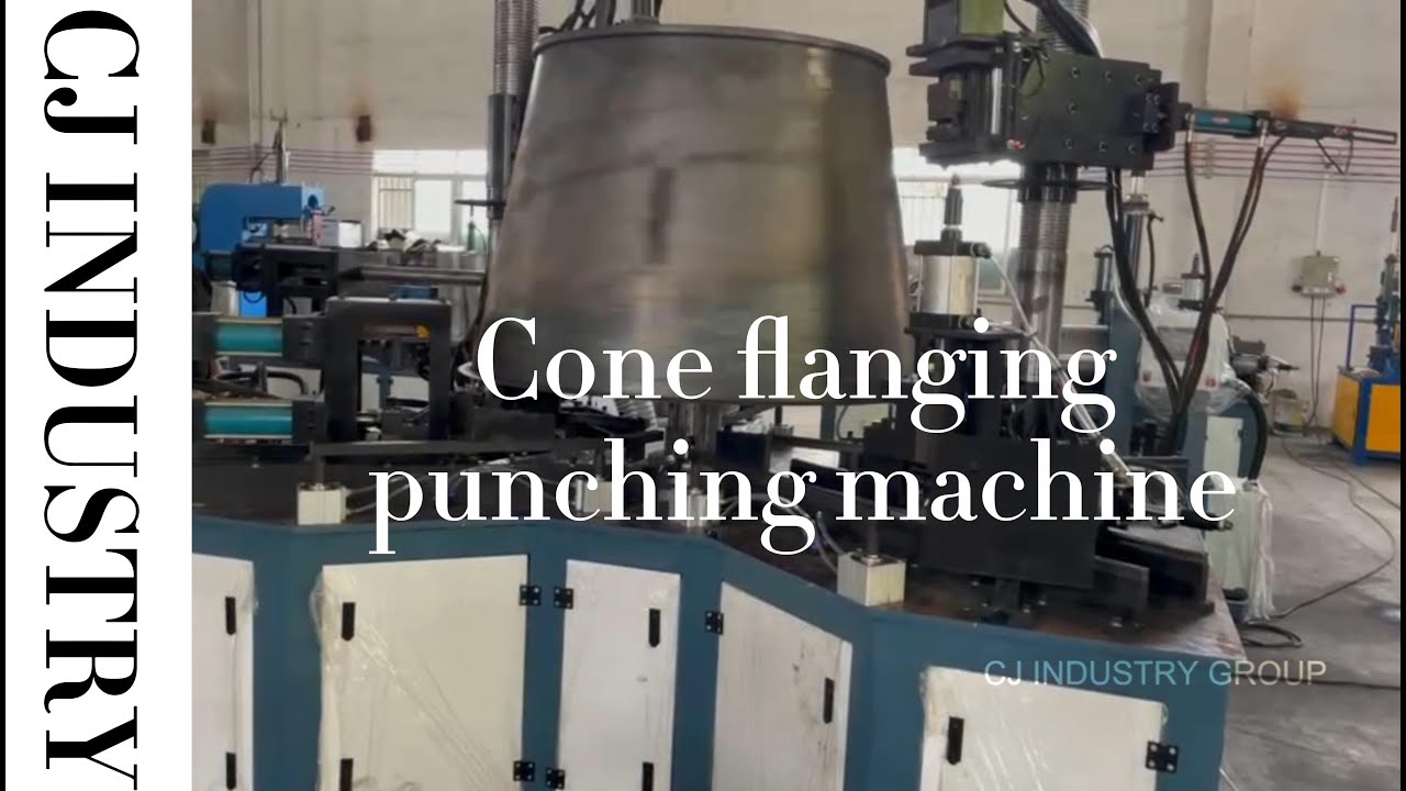 Cone flanging punching machine - YouTube