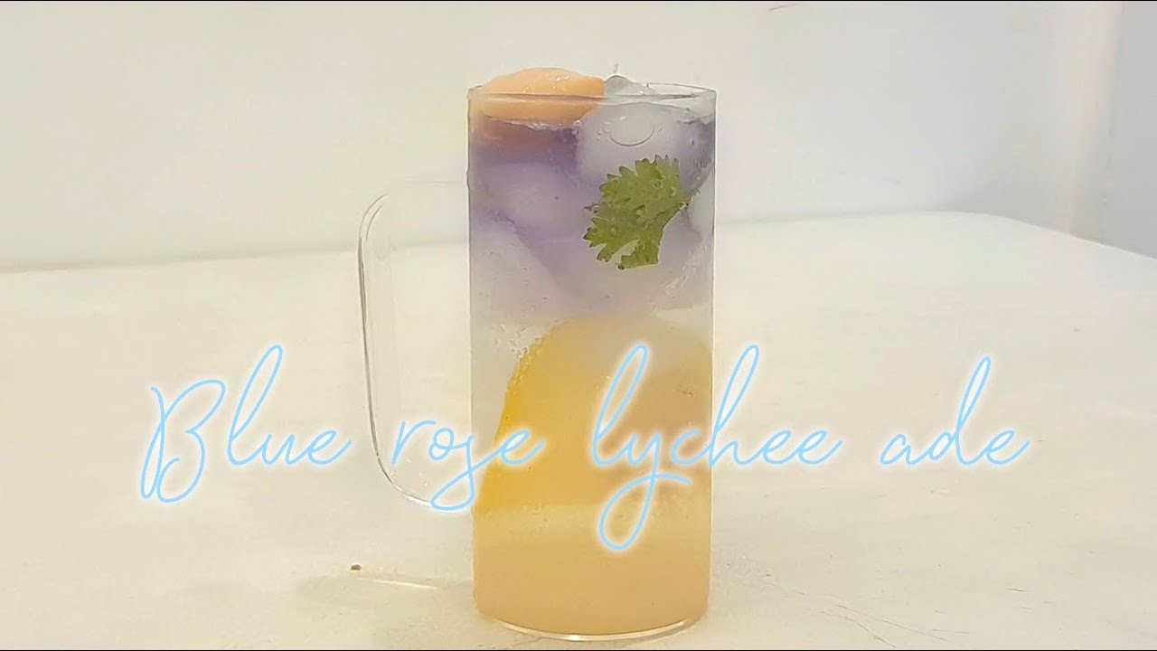 🌹 Blue rose lychee ade 🍹 #2024 #homecafe #tiktok #easy #asmr #drinks # ...