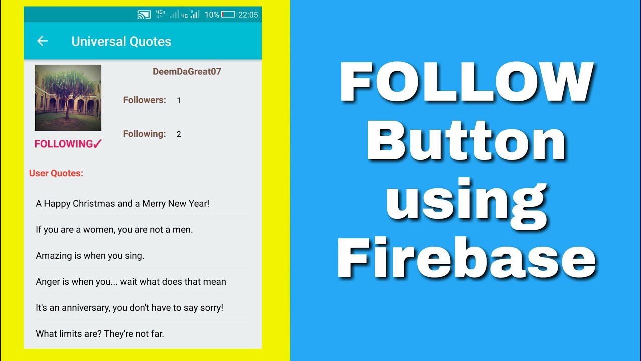Adding A Follow Button In Sketchware Using Firebase Youtube
