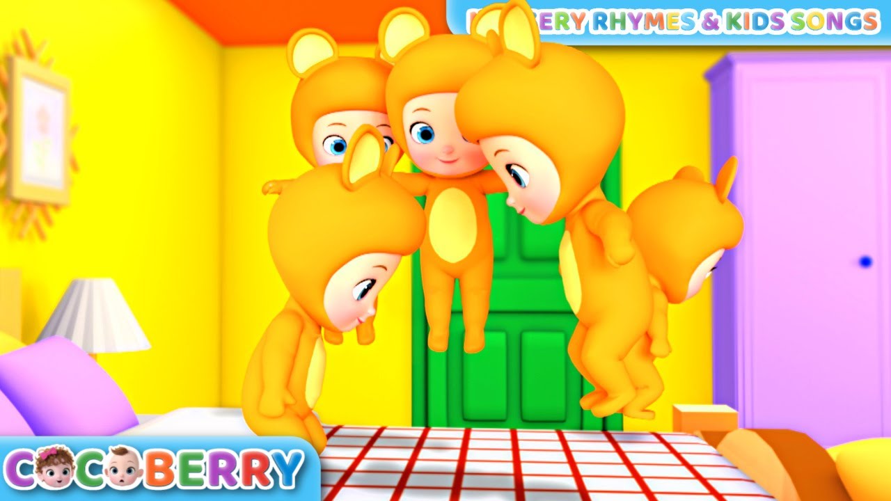 🐒 Five Little Monkeys Jumping On The Bed 🙉 | Cocoberry Nursery Rhymes ...