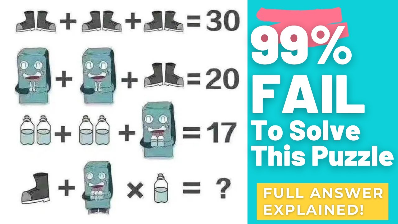 Math Puzzle ANSWERED! STEP-BY-STEP Solve Brain Teaser GENIUS PUZZLE ...