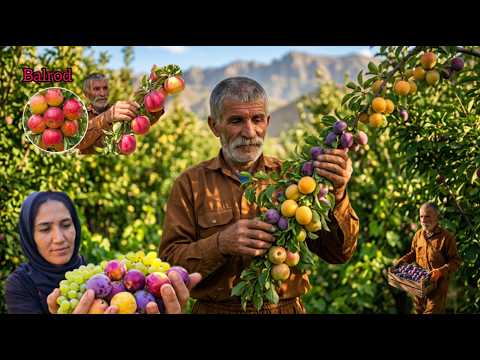 The secret of the nomads' bountiful harvest; plums, apples, and fodder from Dena's fertile garden