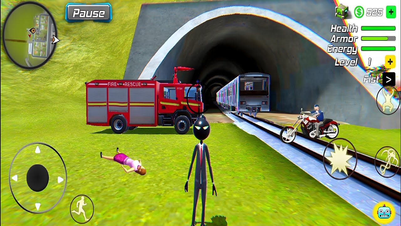 Amazing Crime Strange Stickman rope hero Vice Vegas - Fire Truck at ...