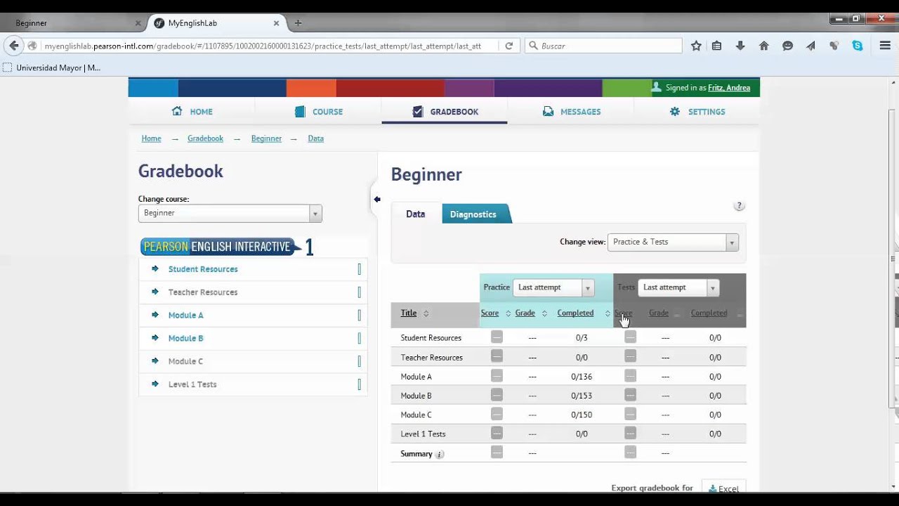 Gradebook, libro de calificaciones en MyEnglishLab - YouTube