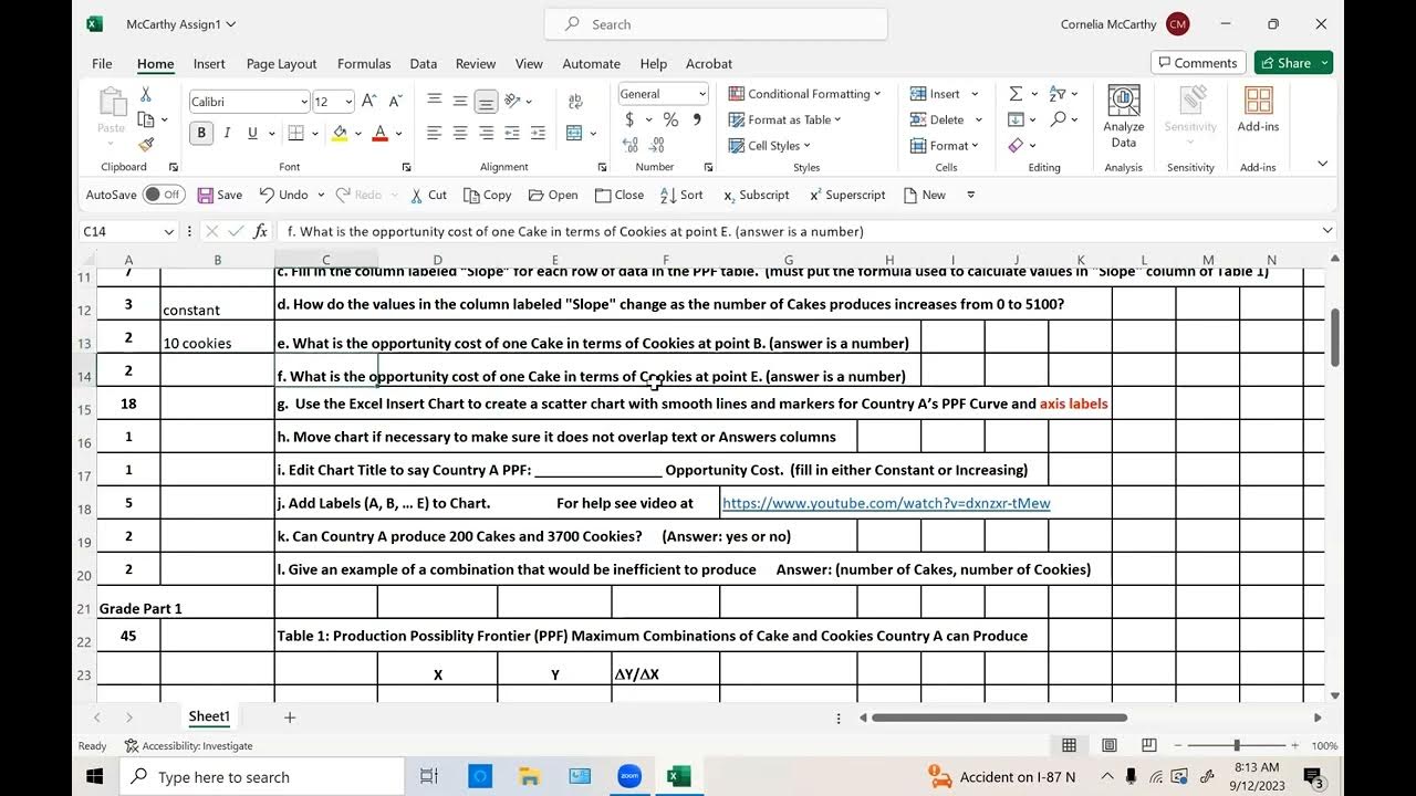 Excel Assign1 example Part 1 - YouTube