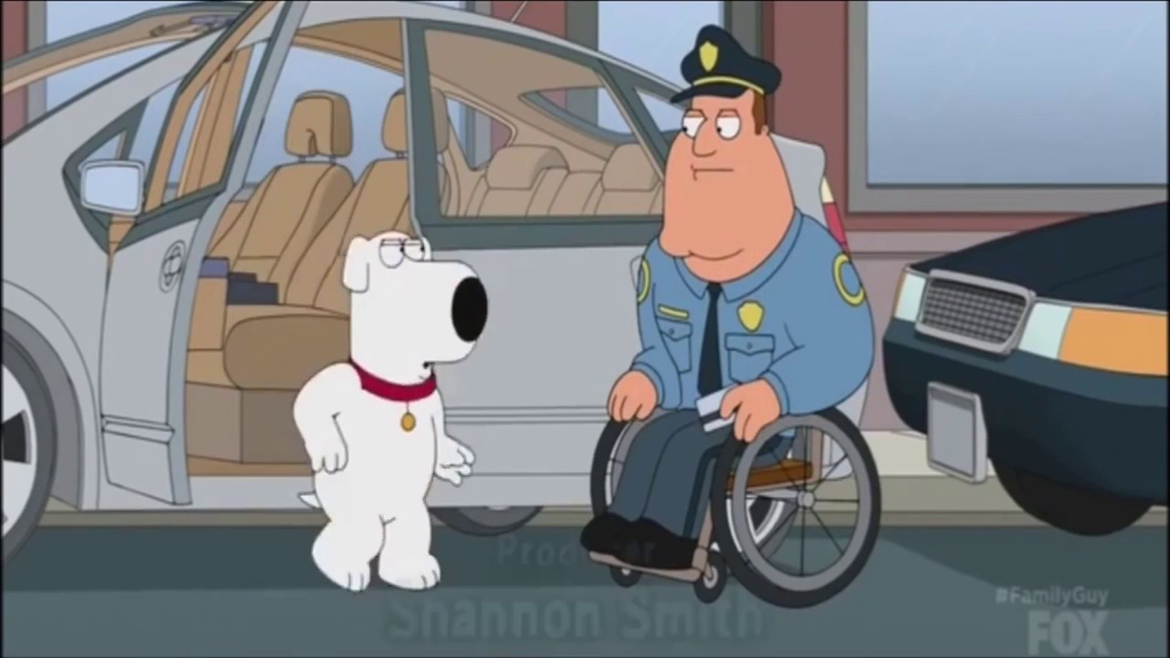 Family Guy - Brian gets pulled by Joe - YouTube