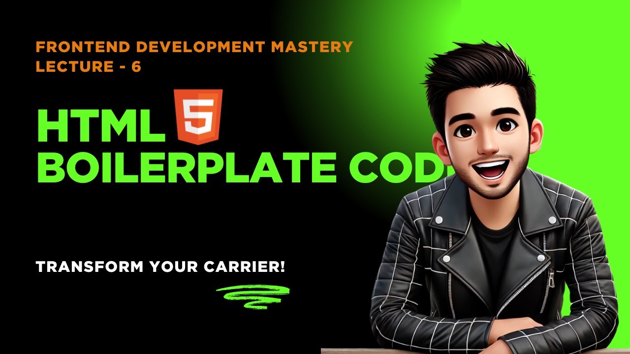 Boilerplate Code In Html Frontend Development Mastery Course Lecture 06 Youtube