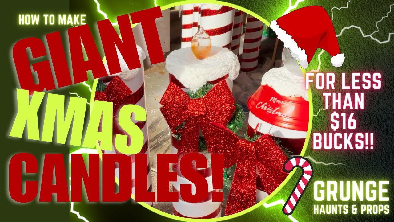 How to Make Giant Candy Cane Christmas Candles - YouTube
