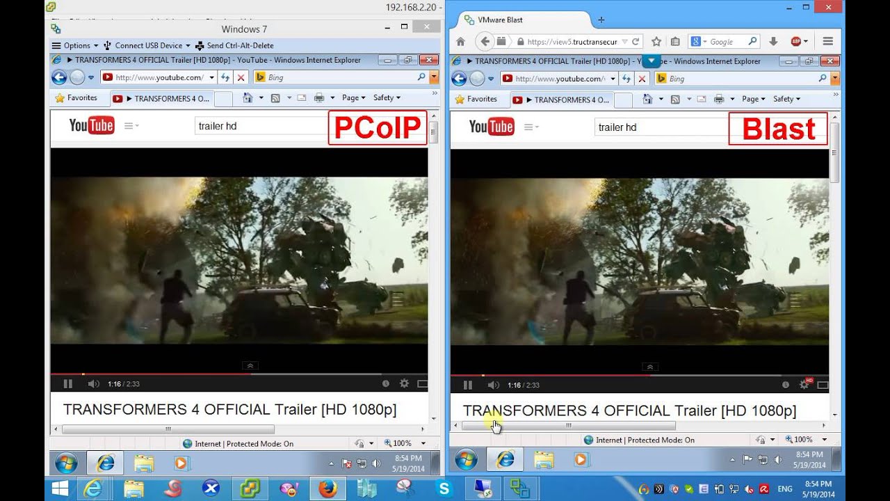 VMware View 5 3 Blast vs PCoIP - YouTube