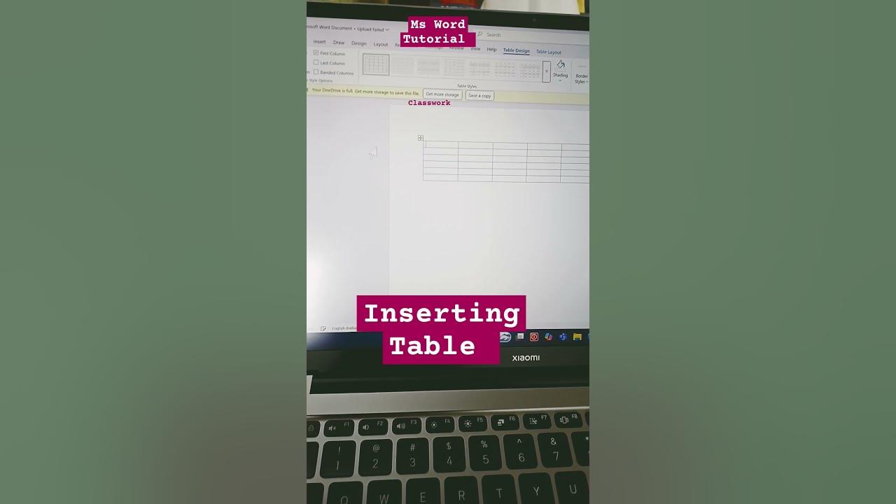 Inserting Table In Ms Word #computereducation #microsoftword #msword - YouTube