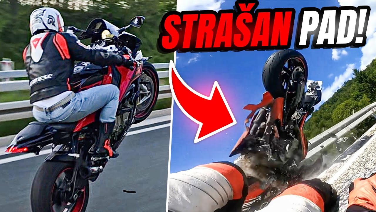 PAD SA MOTORA SA 150 KM/H *JEZIVO* - YouTube