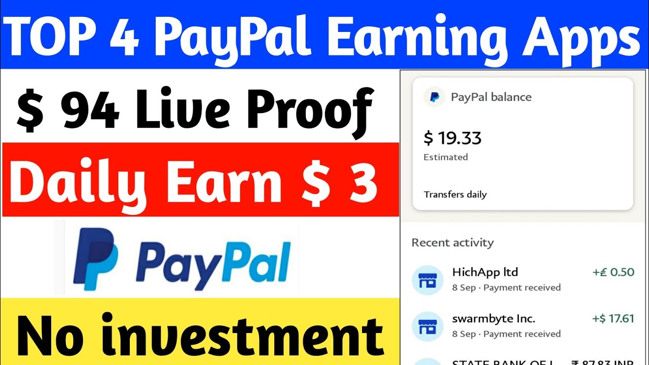 Top 4 PayPal Cash Earning Apps for Android in India 2022 | PayPal ...