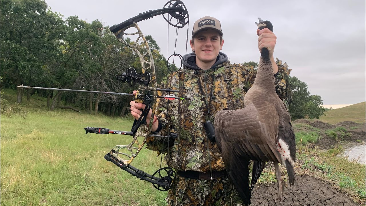 37 yard shot at goose with bow!! - YouTube