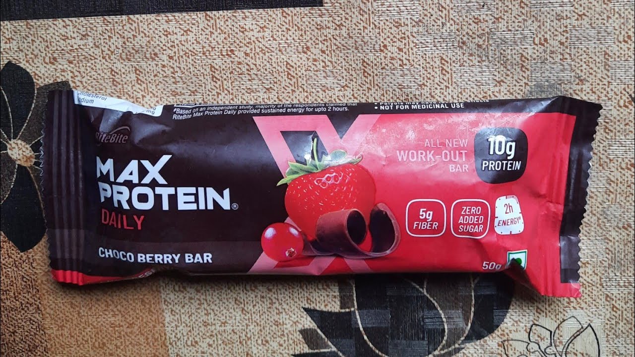 Max Protein Choco Berry Bar - YouTube