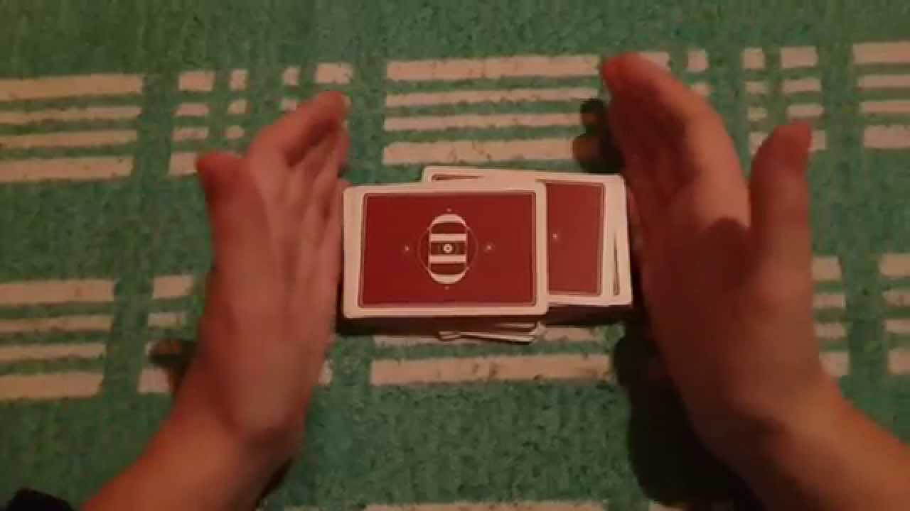 Карточная техника - Тасовка "Врезка на столе" [Table riffle shuffle ...