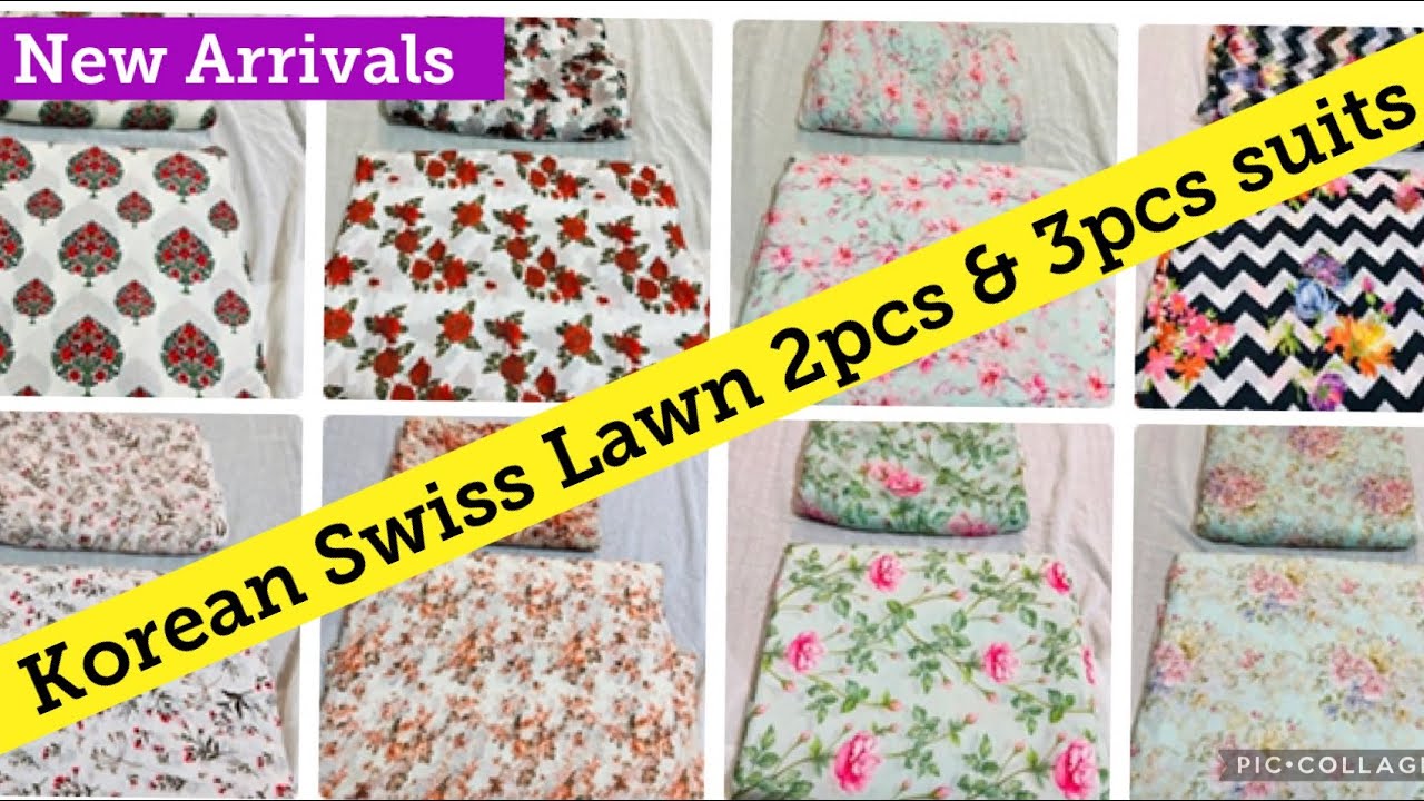 Korean Swiss Kay New Designs | 2pcs & 3Pcs Swiss Lawn suits - YouTube