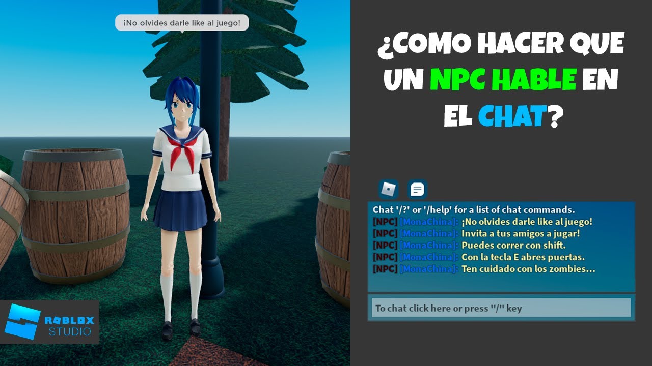 ¿Cómo hacer que un NPC HABLE en el CHAT? | ROBLOX STUDIO | 2021 - YouTube