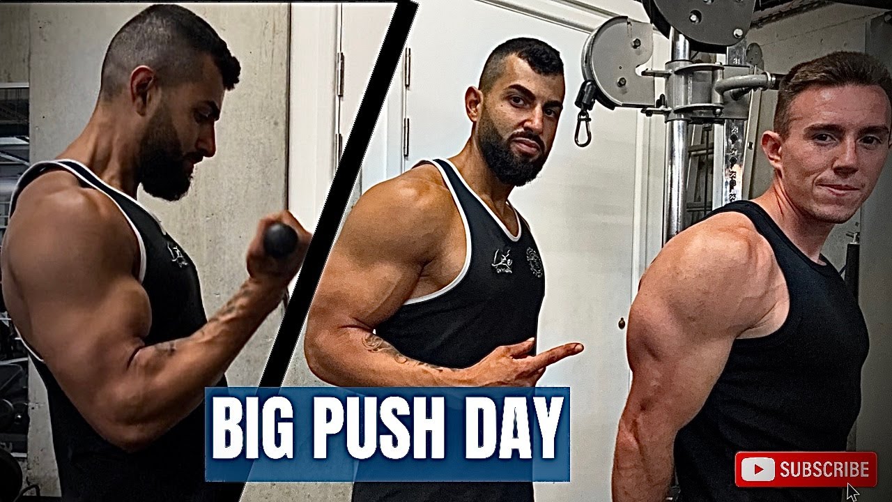 INSANE PUSH DAY 💣 | Chest, Shoulders, Triceps + Biceps Finisher | Upper ...