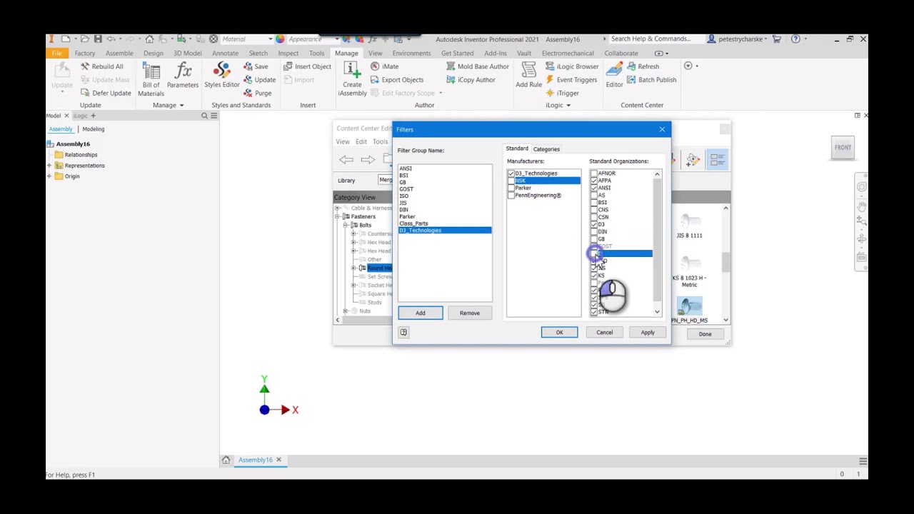 Inventor - Create a Custom Filter to Streamline Content Center Usage ...