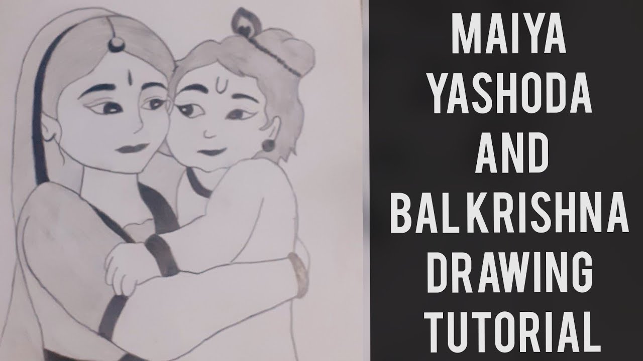 Yashoda Maiya and Baal Krishna Drawing Tutorial/ by Lovely Art ♡ - YouTube