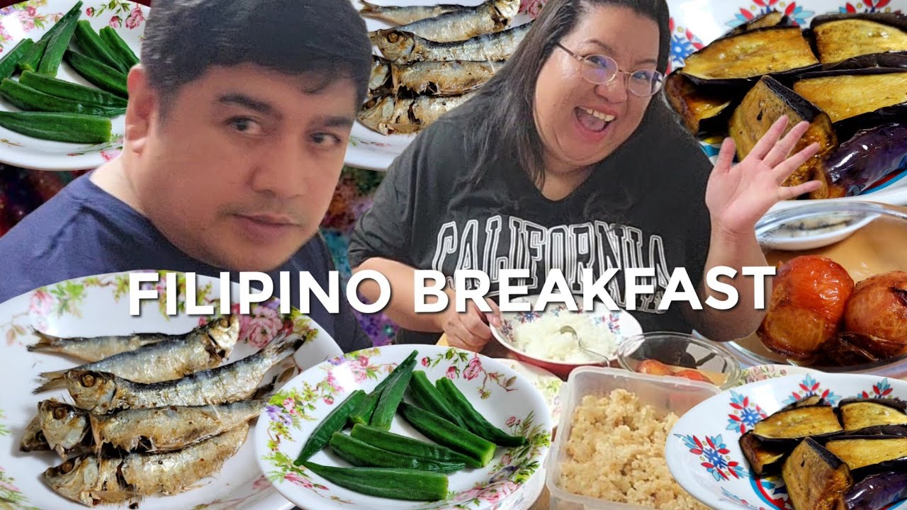 FILIPINO BREAKFAST MUKBANG | TUYO, PRITONG TALONG, KAMATIS, AT OKRA ...