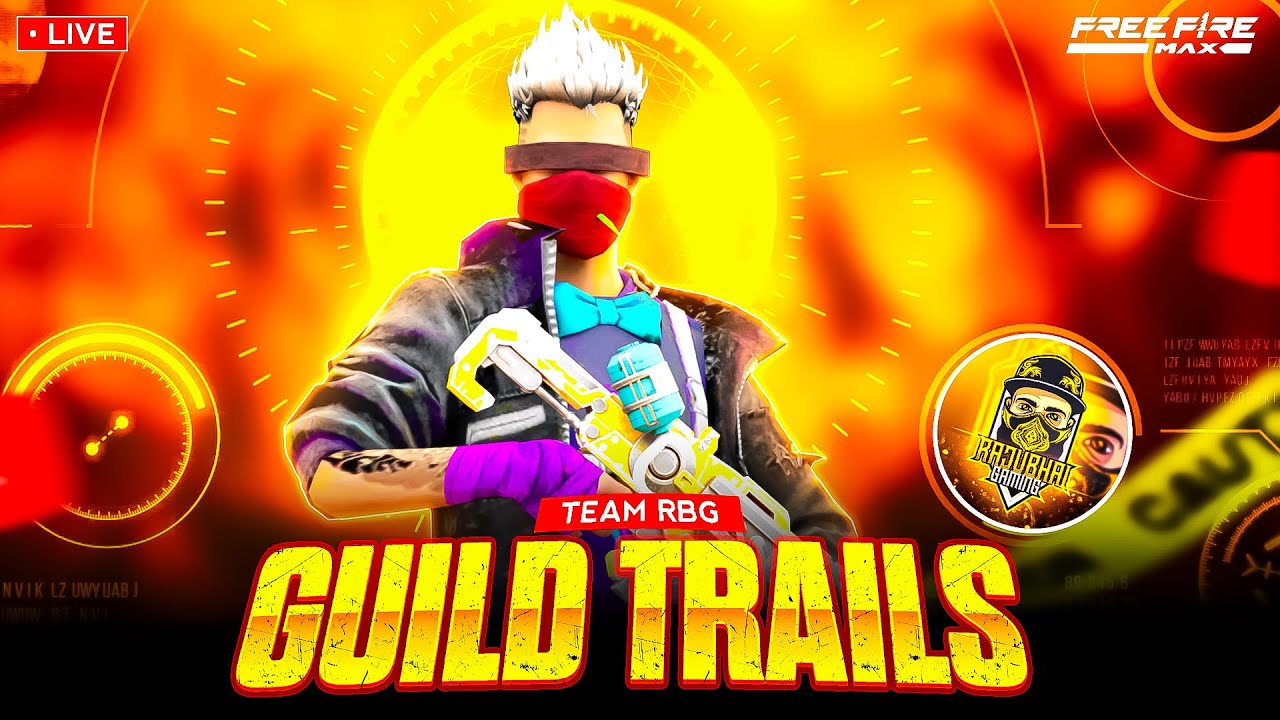 FREE FIRE LIVE TELUGU - 1 VS 2 GUILD TRAILS LIVE - RAJUBHAI GAMING LIVE ...