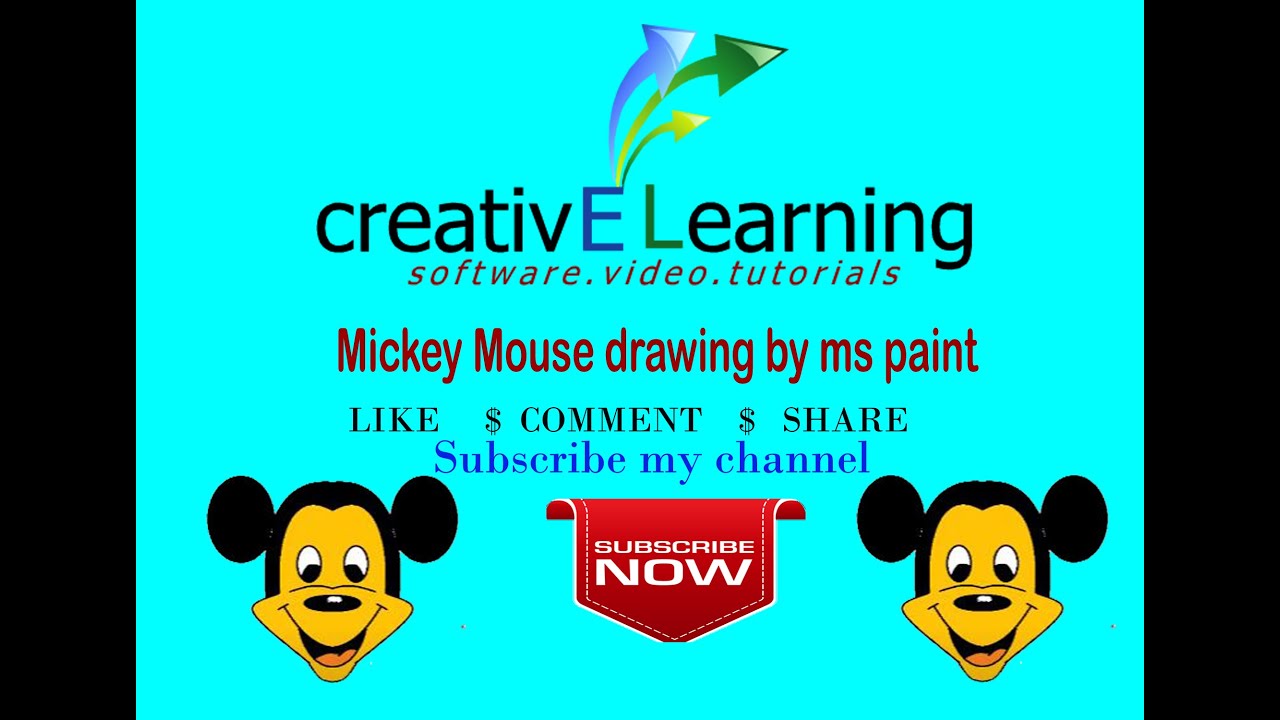 DRAWING BY MS PAINT |How Draw A Mickey Mouse in MS Paint | Mickey Mouse ...