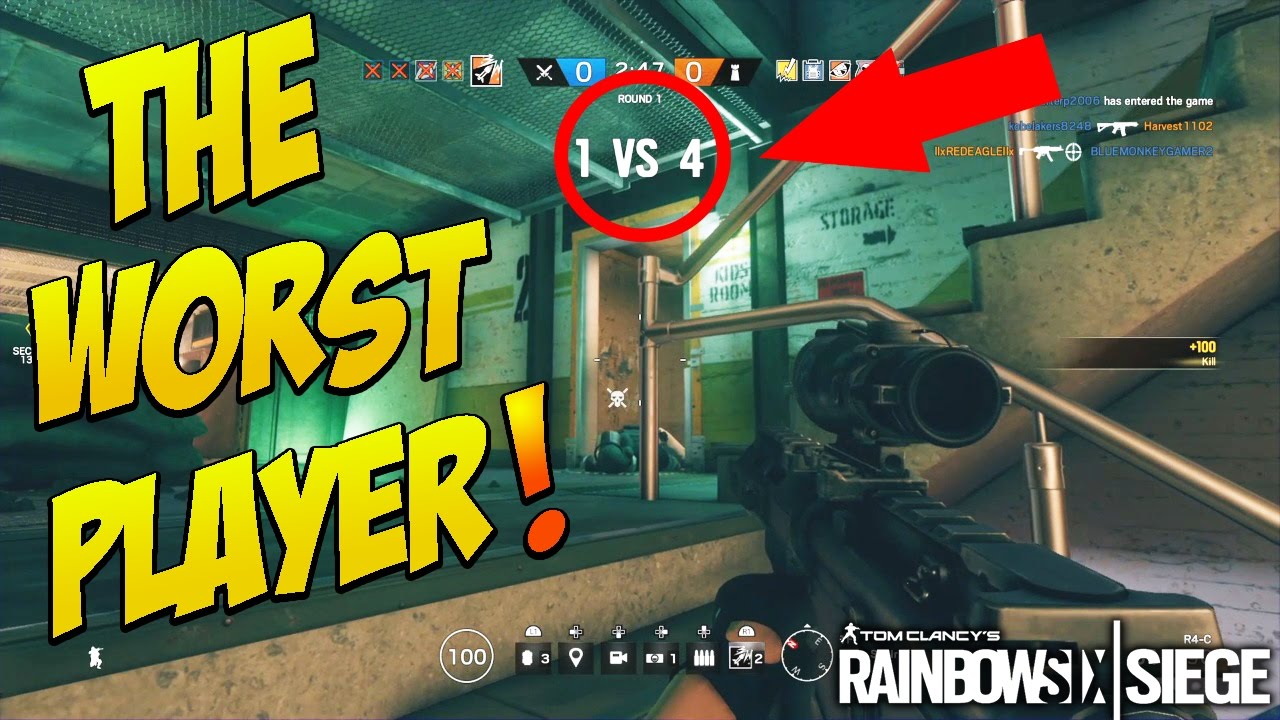 THE WORST PLAYER EVER - Rainbow Six Siege (Random and Funny Moments ...