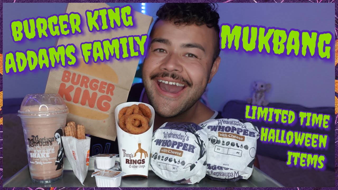 Burger King Halloween Mukbang | Addams Family Limited Time Items ...