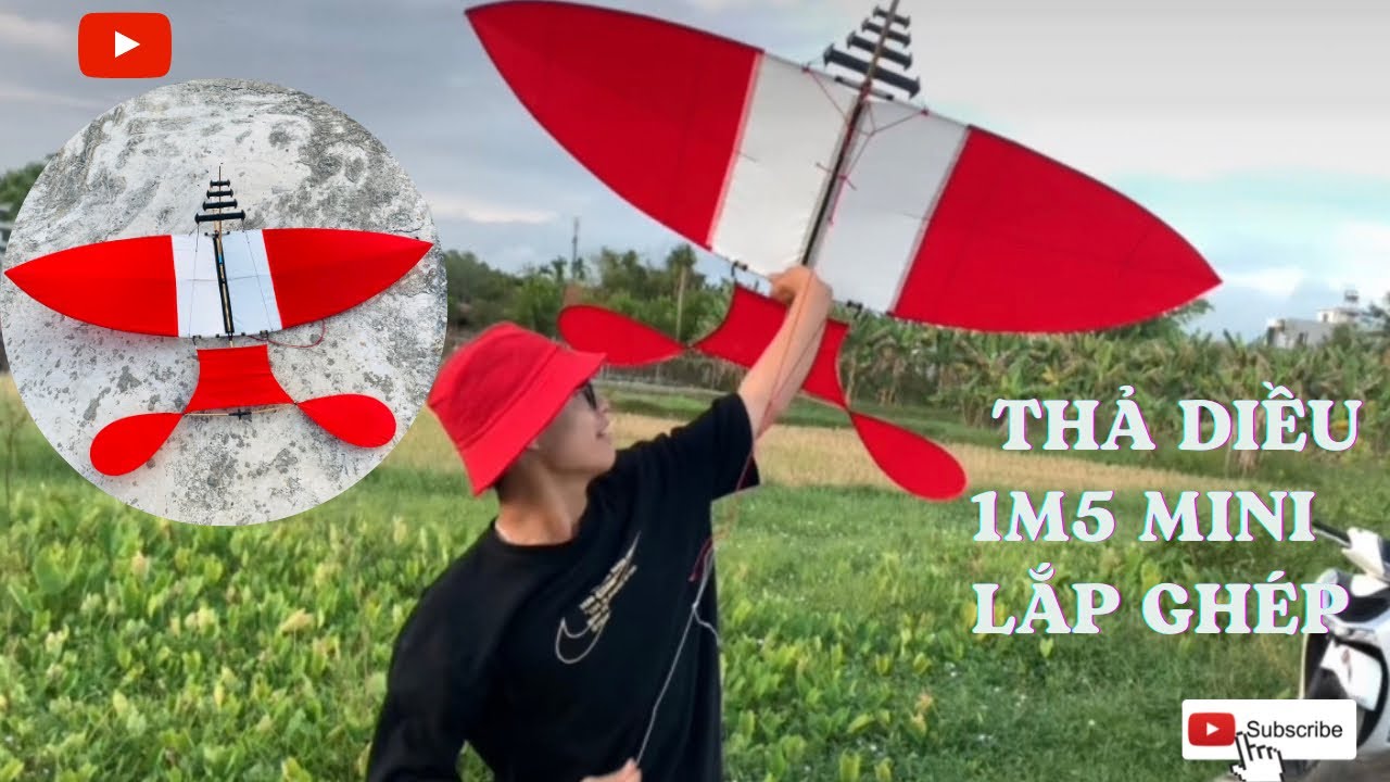 Test diều chính mĩ lắp ghép 1m5 mini - YouTube