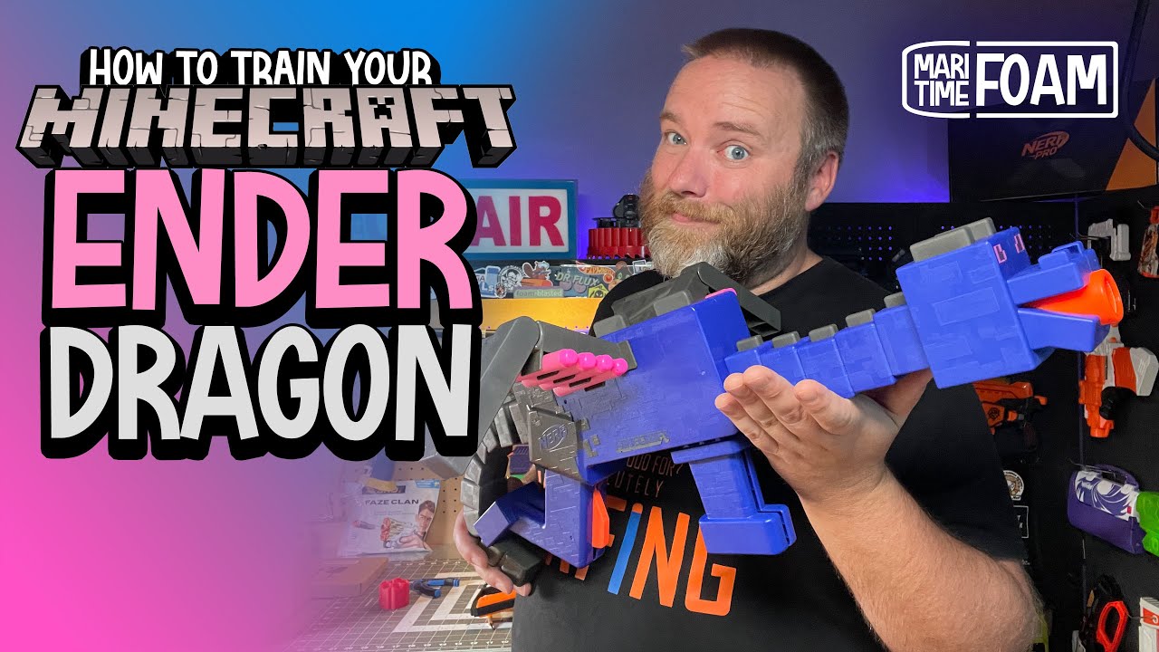 Nerf Minecraft Ender Dragon blaster?! Who should buy this? Review and Unboxing in 4K - YouTube