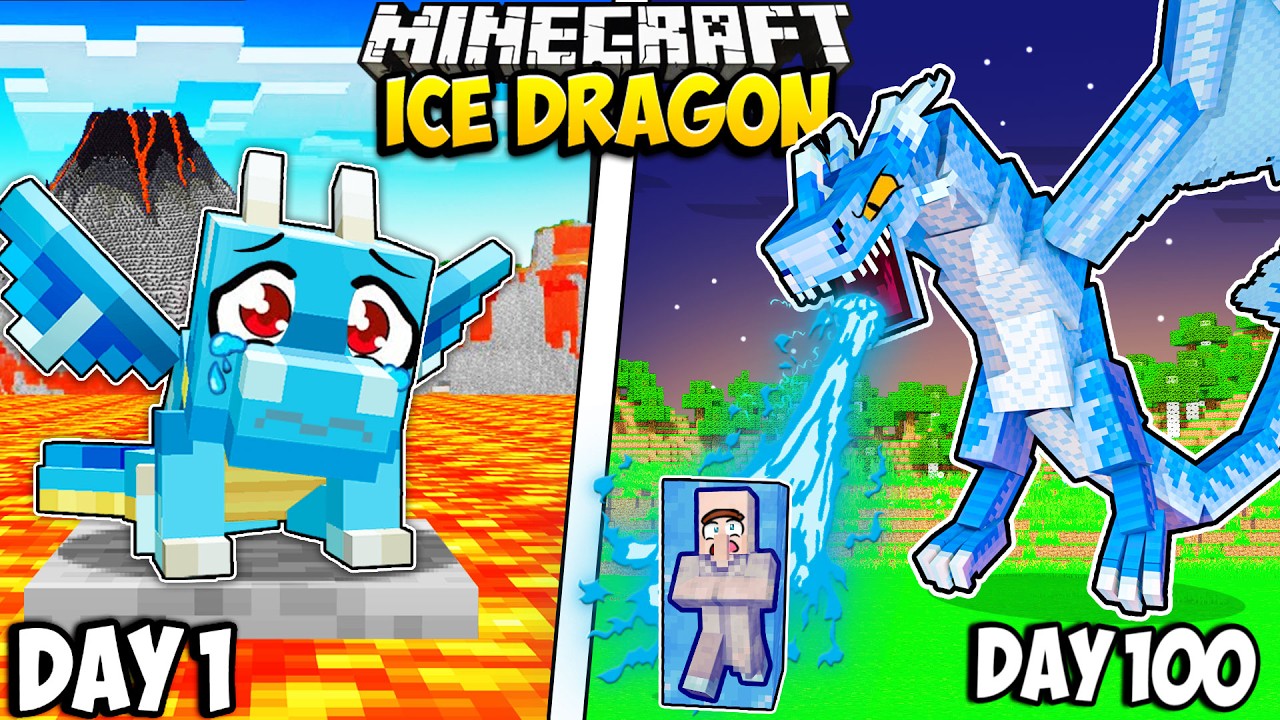 I Survived 100 Days As An ICE DRAGON In Minecraft YouTube