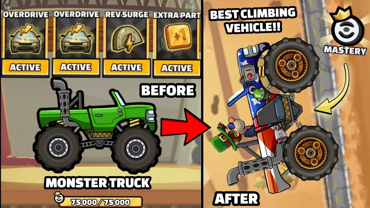 "CLIMBING ASSISTANT MODULE" 🤯 NEW MONSTER TRUCK MASTERY ️ - Hill Climb ...