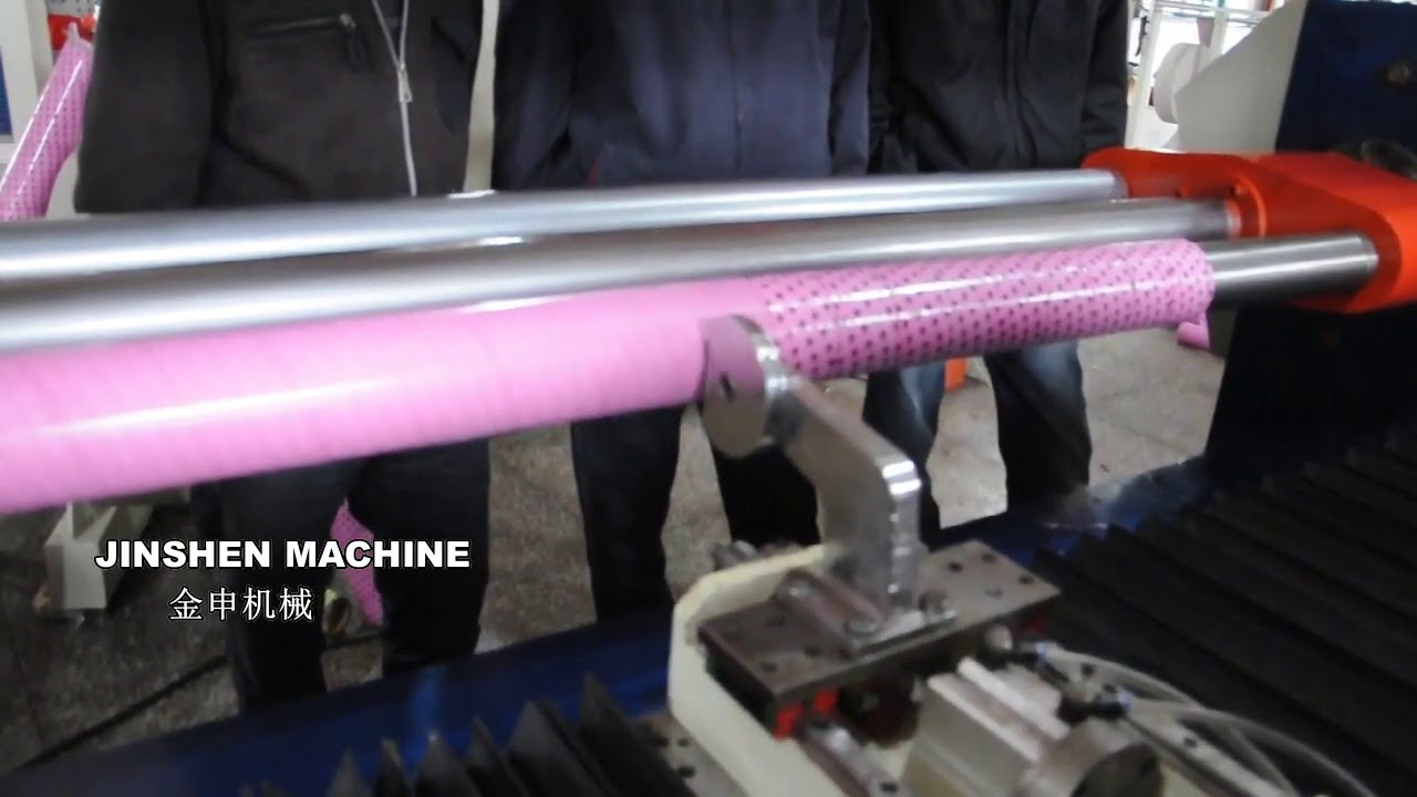 paper tube cutting machine,two shafts,automatical type - YouTube