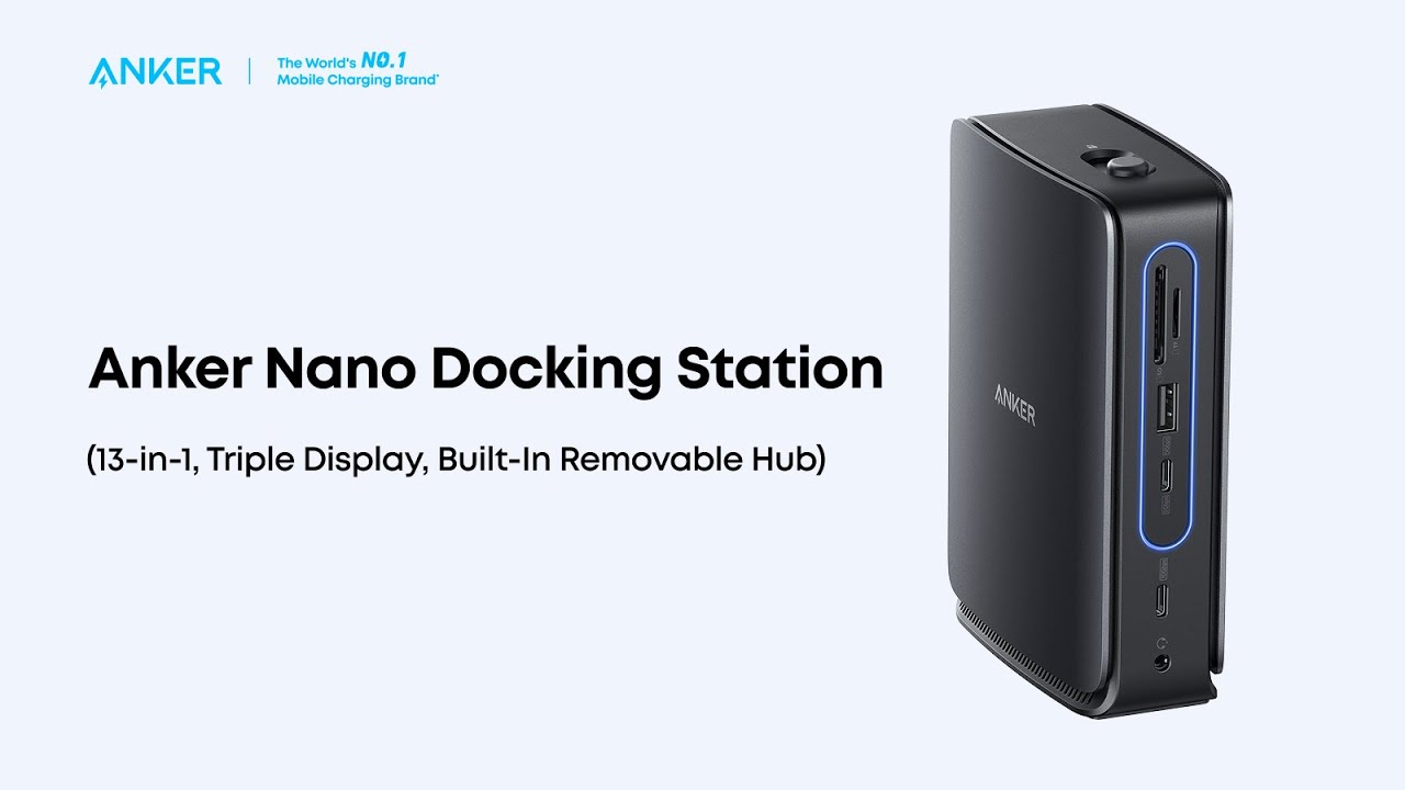 Anker Nano Docking Station (13-in-1, Triple Display, Built-In Removable ...
