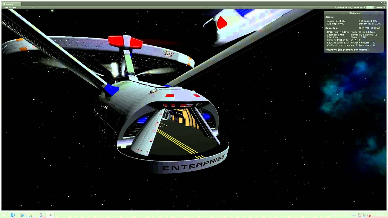 Unity 5 - Star Trek Enterprise Functioning Shuttle Bay Doors - YouTube