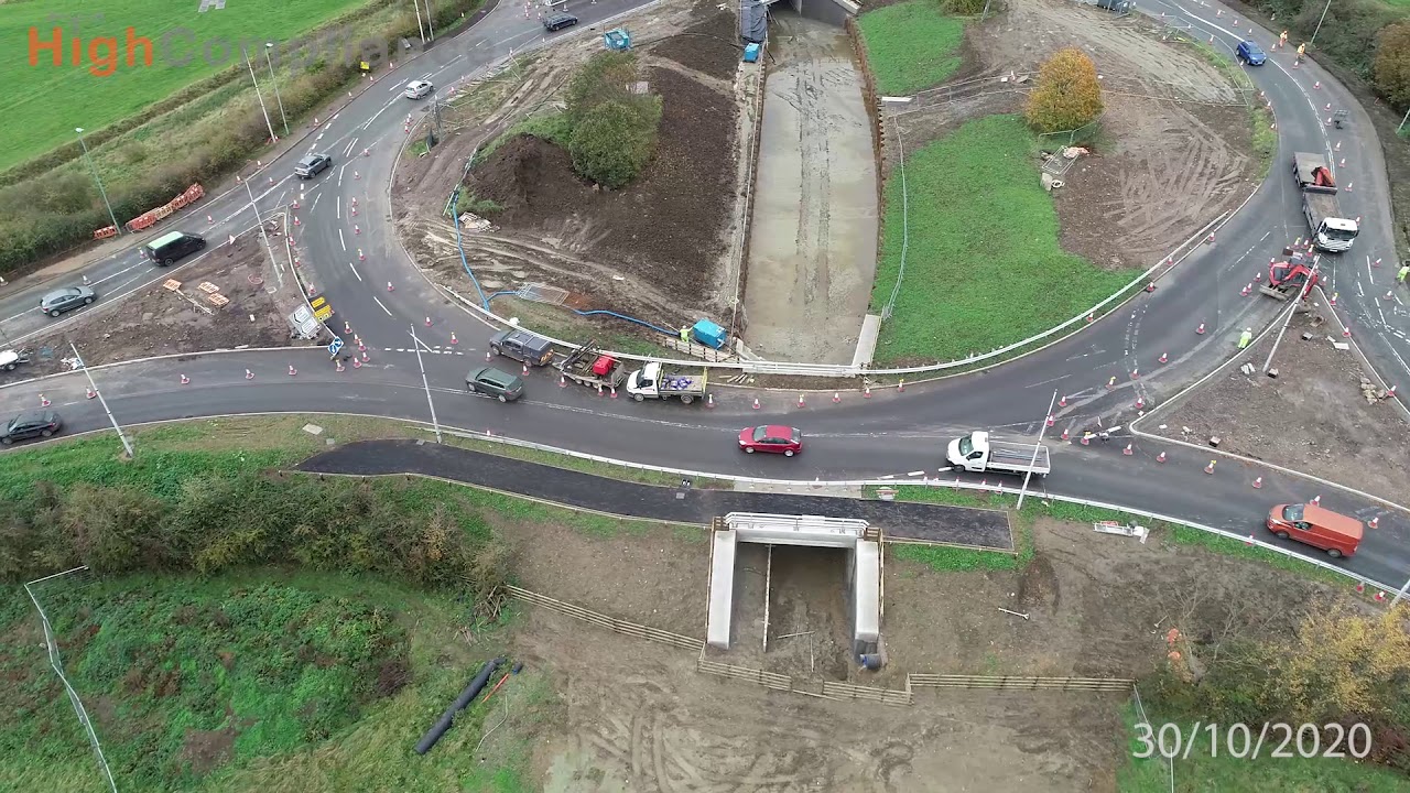 A38 canal crossing: Aerial view (30 Oct 2020) - YouTube